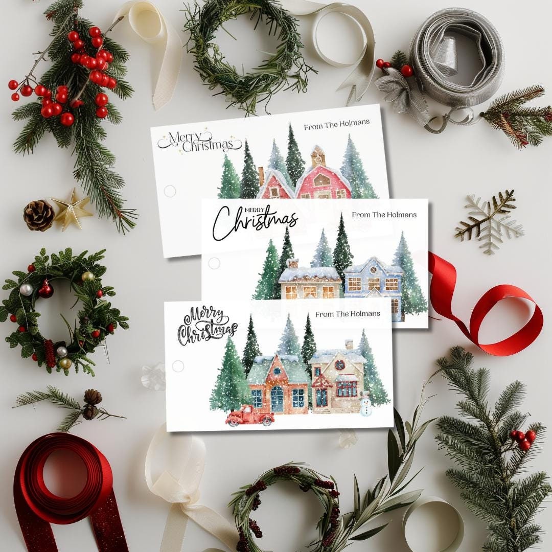 Editable Christmas Gift Tags, Printable Canva Template (digital ...
