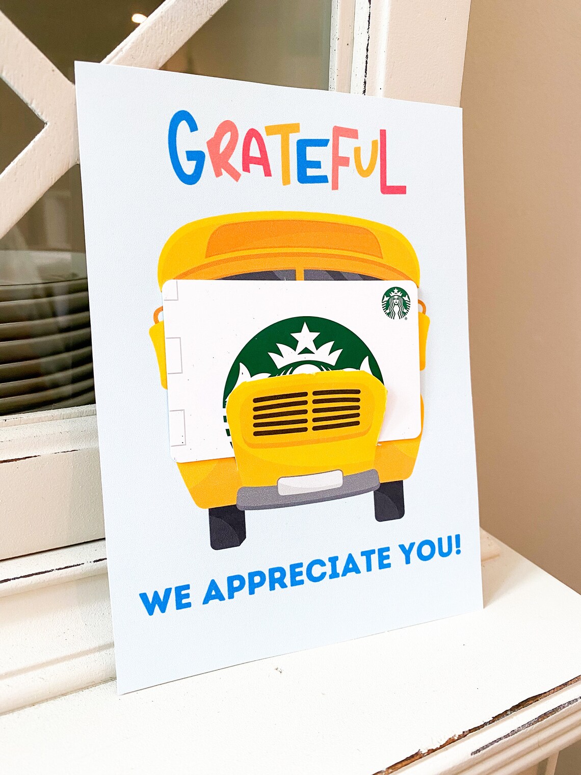 Printable Bus Driver Appreciation Gift Card Holder, We Appreciate You ...