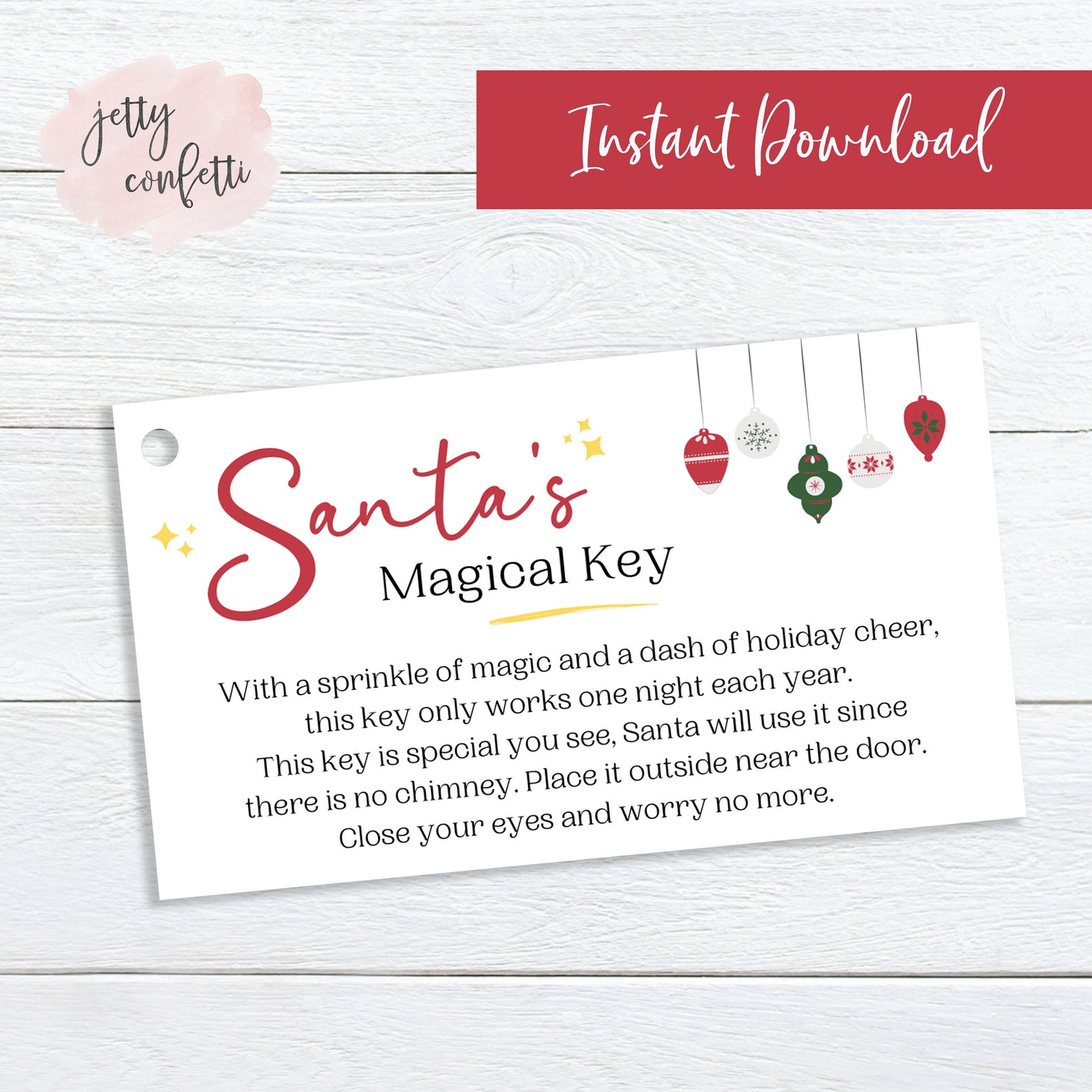 Printable Santa's Magic Key Tag, Christmas Tradition, Santa's Magical ...