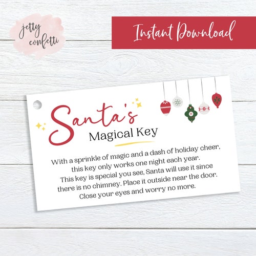 Printable Santa's Magic Key Tag Christmas Tradition - Etsy