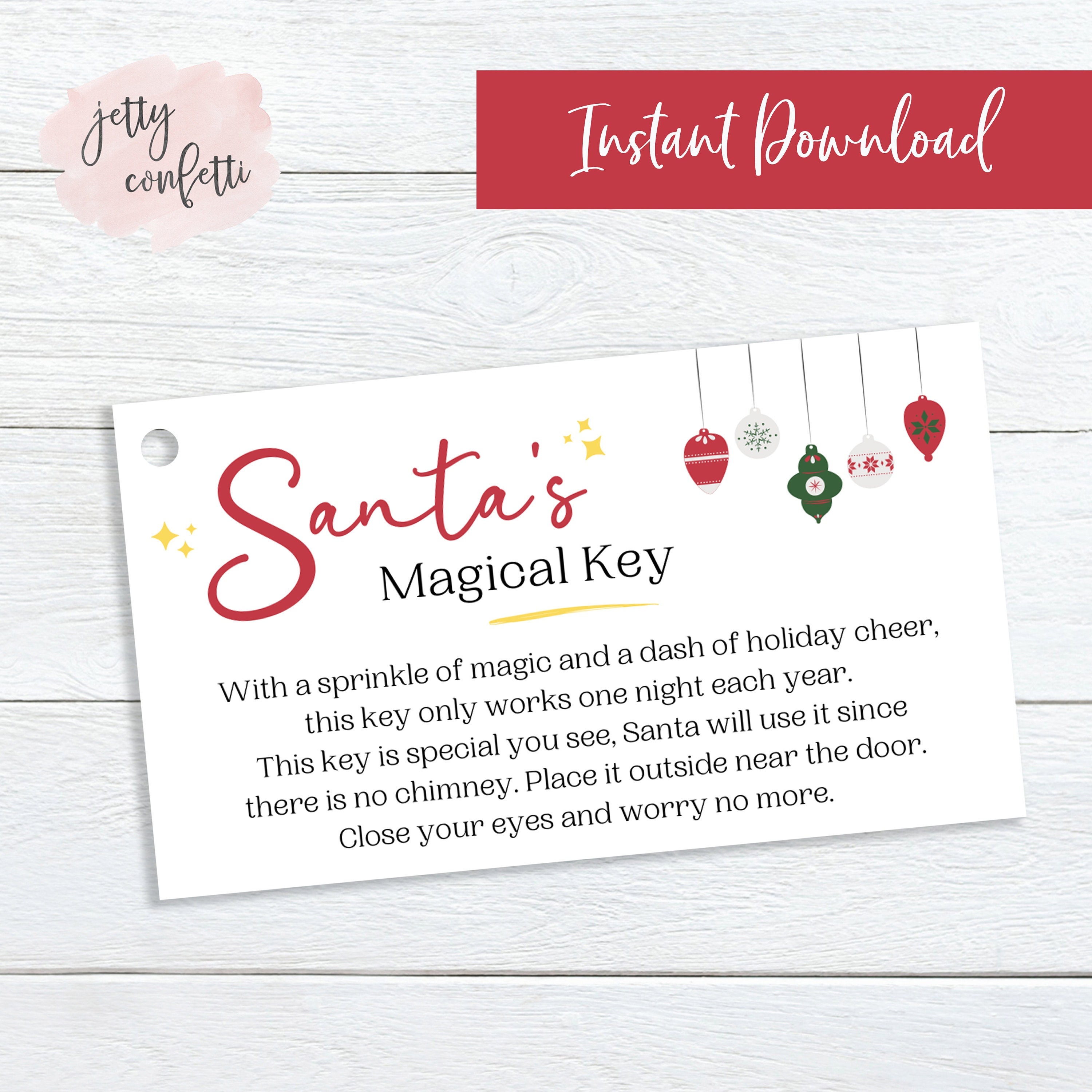 Printable Santa's Magic Key Tag, Christmas Tradition, Santa's Magical ...