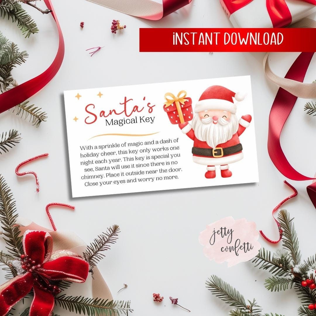 Printable Santa's Magic Key Tag, Christmas Tradition (PDF) - Etsy