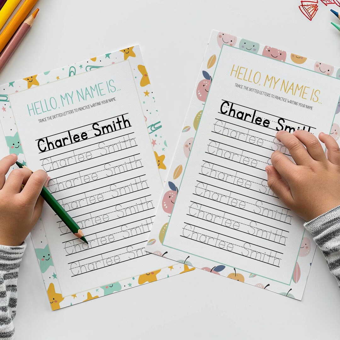 Custom Name Tracing Worksheet, Pre-k Handwriting Practice (digital ...
