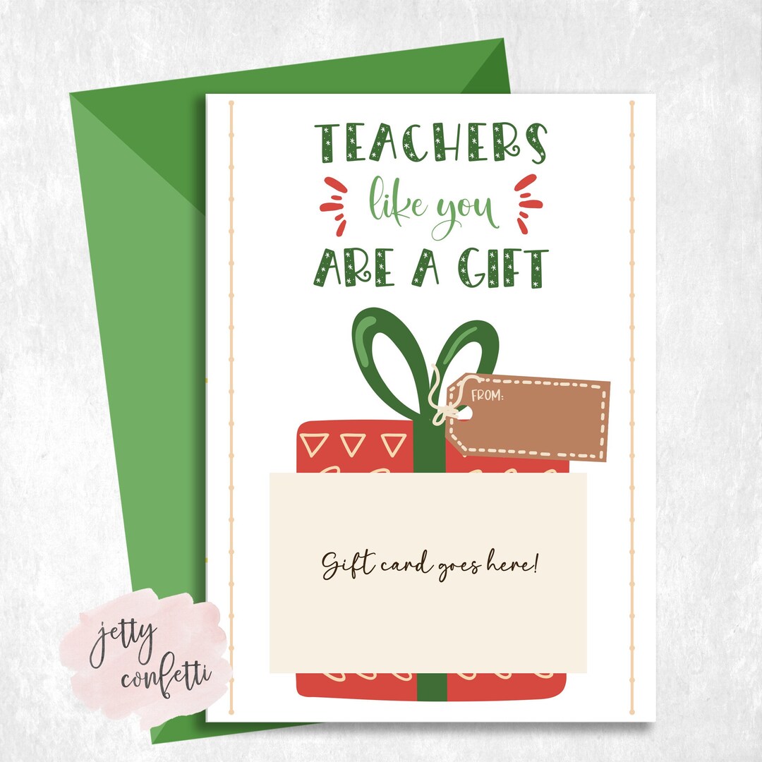 Printable Teacher Christmas Gift Card Holder (digital Download) - Etsy