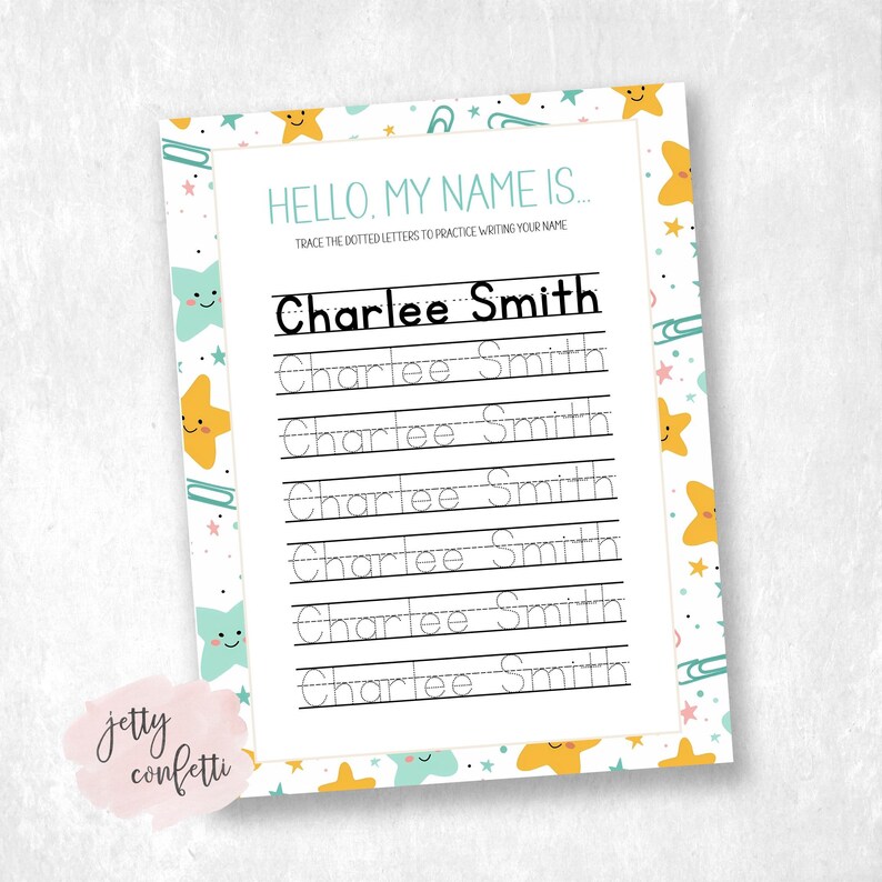 Custom Name Tracing Worksheet, Pre-k Handwriting Practice (digital ...