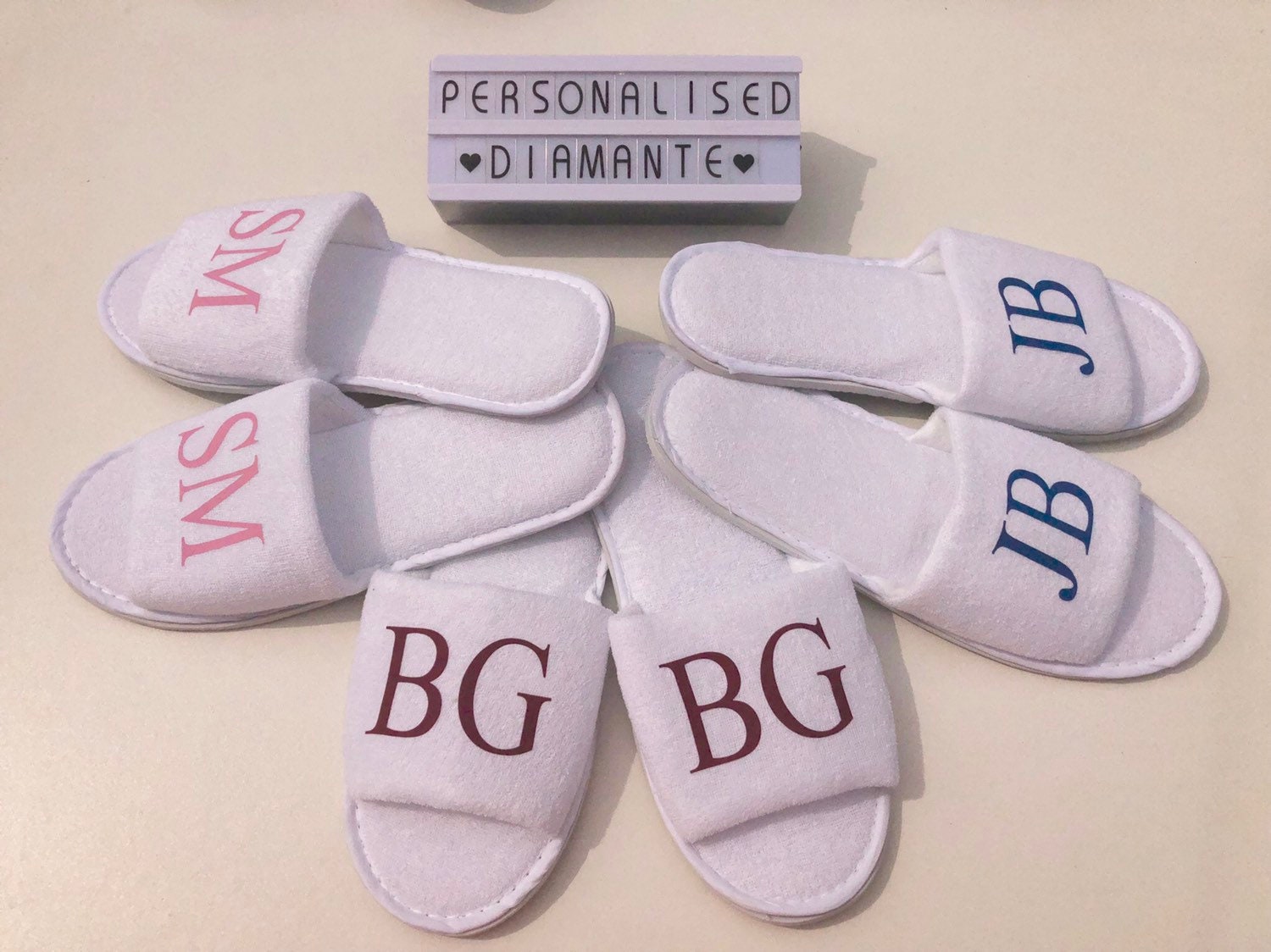 Personalised Slippers Monogrammed Initials - Etsy UK