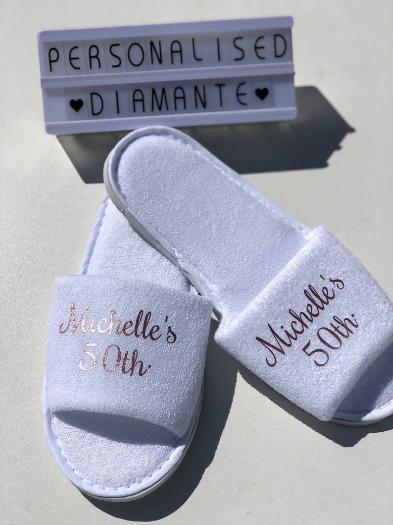 Personalised Birthday Girl Slippers 50th Birthday Slippers | Etsy UK