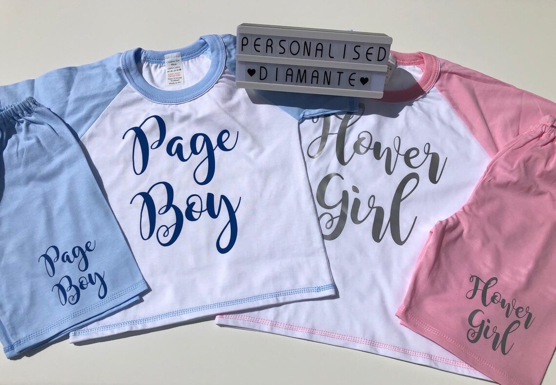 Flower girl Pajamas Page Boy pyjamas personalised | Etsy