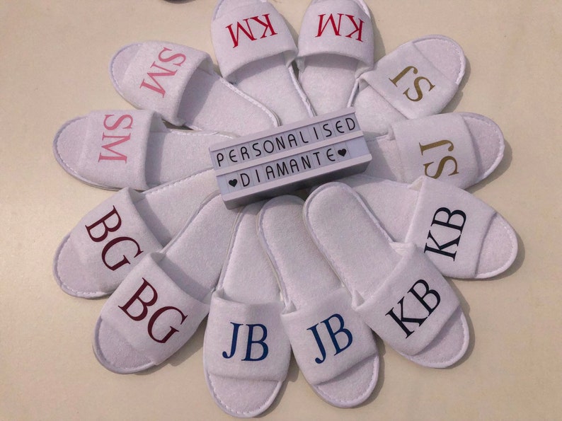 Personalised Slippers Monogrammed Initials - Etsy UK