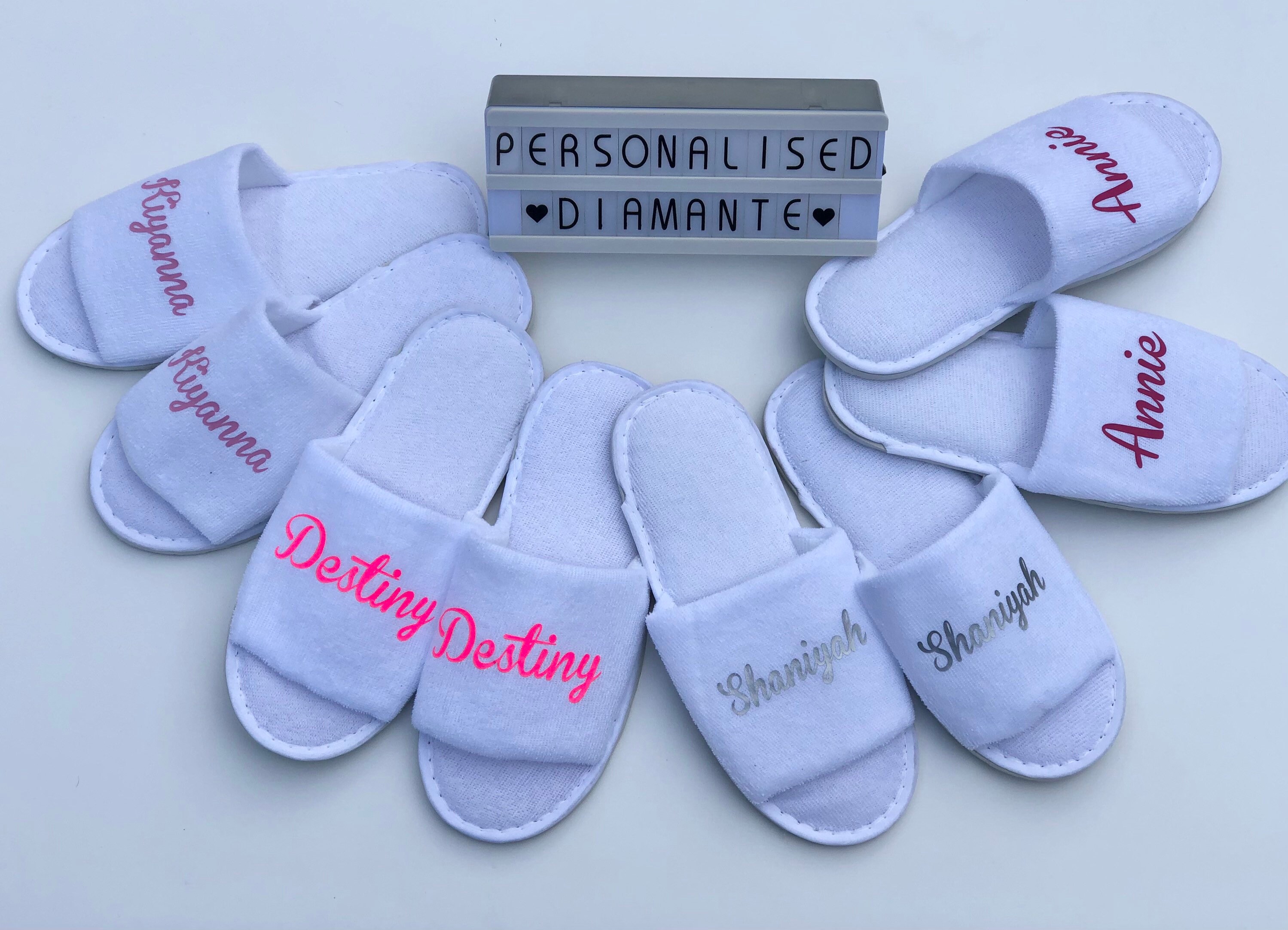 Personalised Sleepover Spa Slippers | Etsy UK