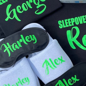 Sleepover Squad, Birthday T-shirt, Sleepover Gang, Sleep Mask, Spa ...