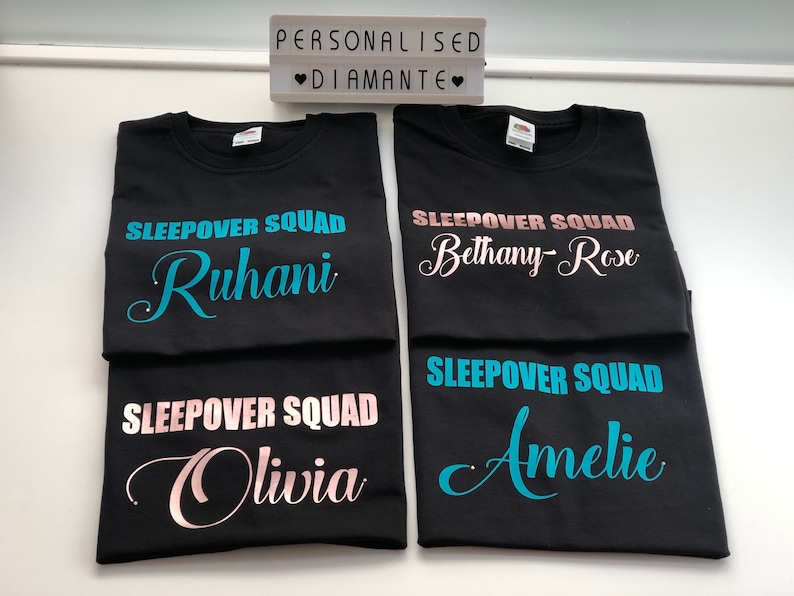Slumber Party Sleepover Squad Birthday Girl Personalised Etsy Uk