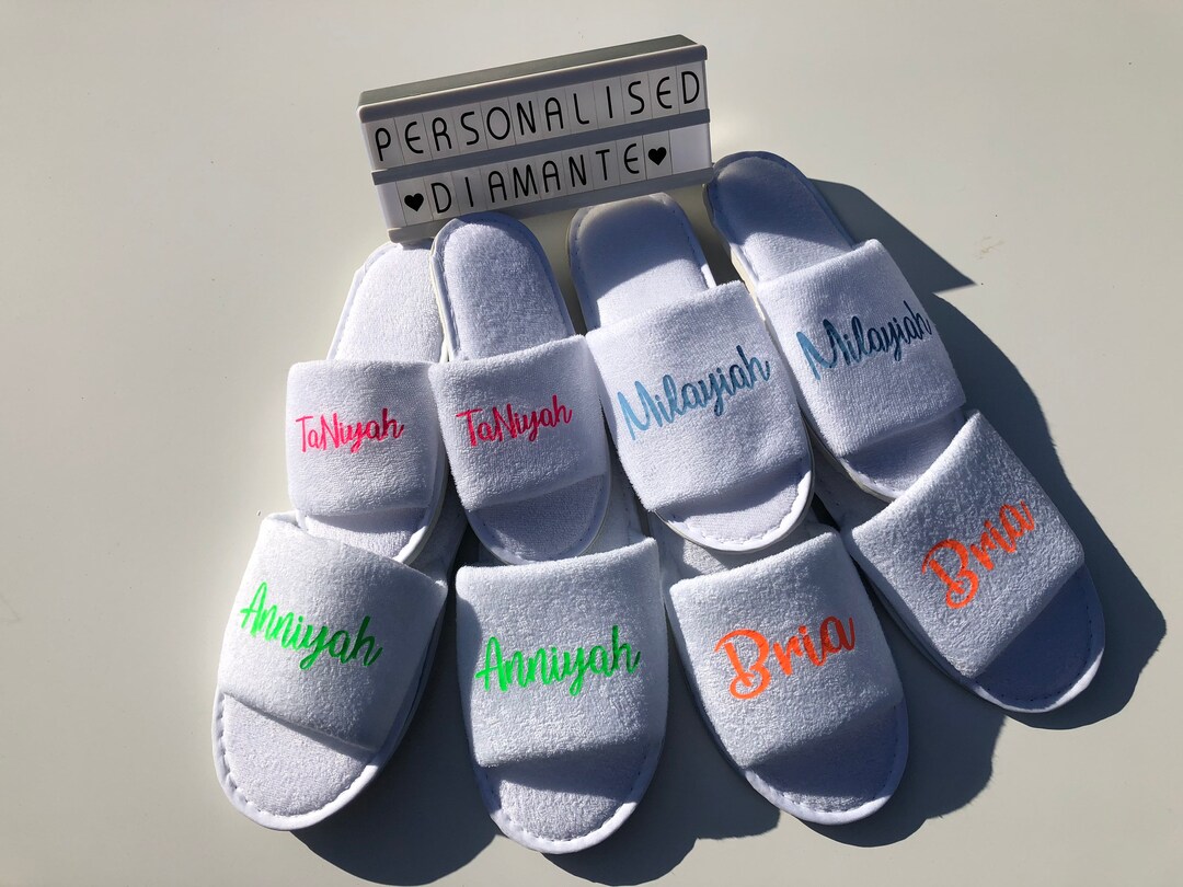 Kids Sleepover Party Spa Slippers Personalised - Etsy