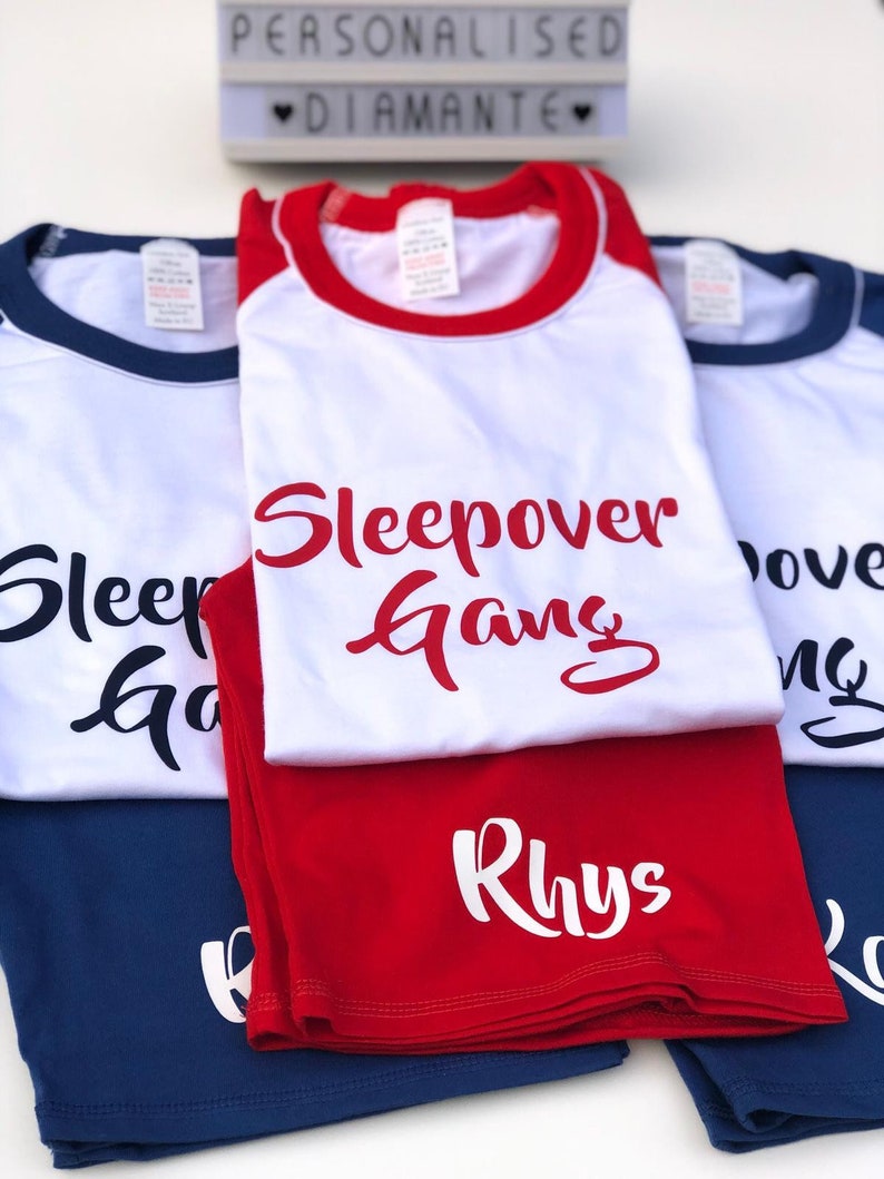 Personalised Pyjamas Boys Birthday Sleepover Squad Page - Etsy UK