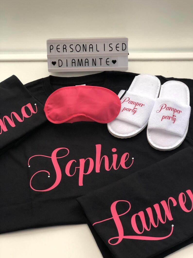 Personalised Sleepover Birthday Pamper Party T-shirt Sleep - Etsy UK