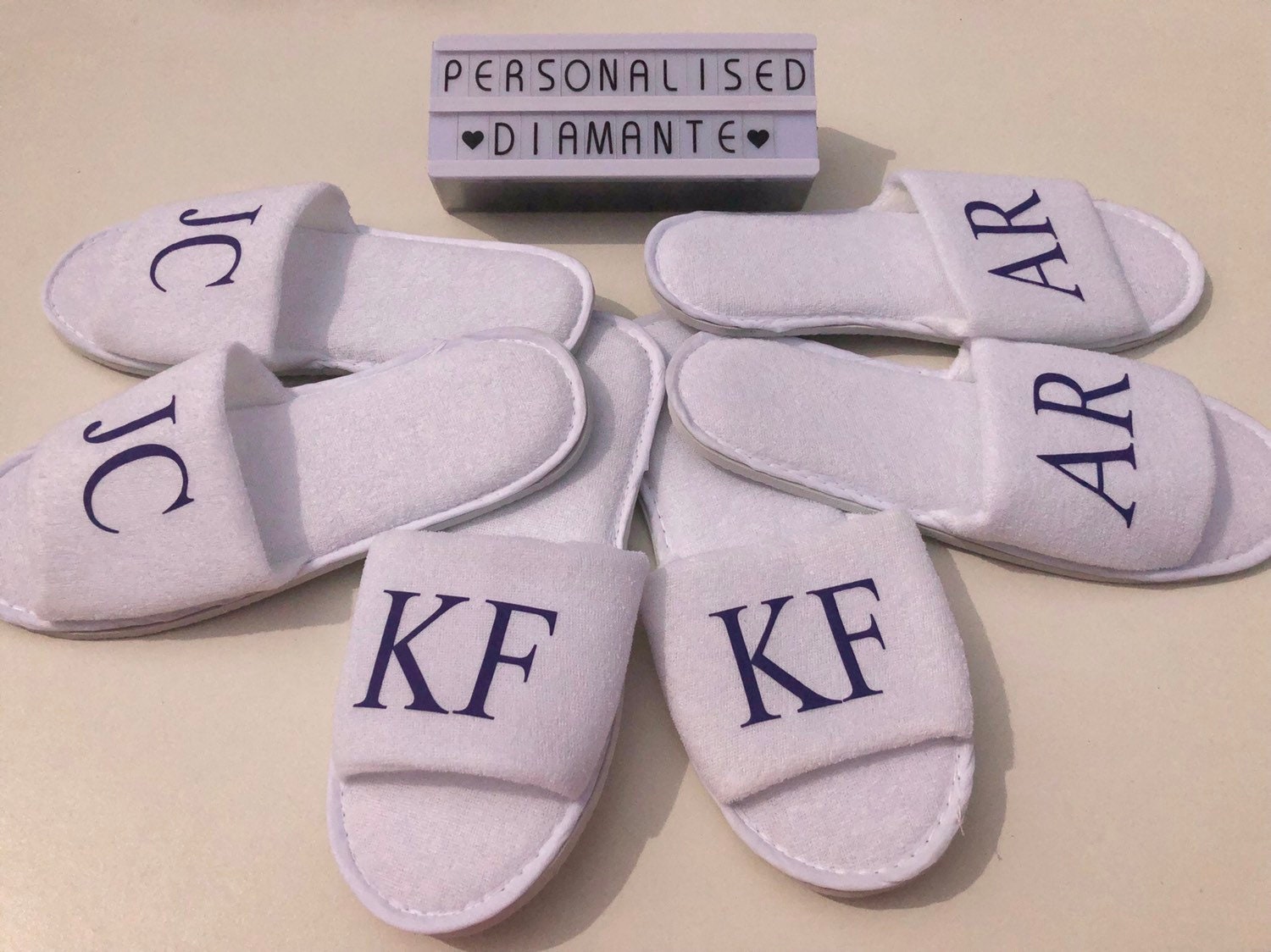 Personalised Slippers Monogrammed Initials - Etsy UK