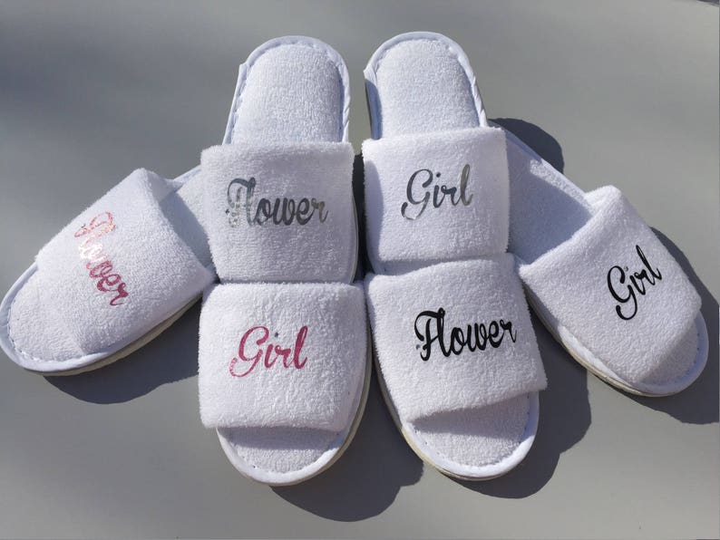 Flower girl slippers Personalised slippers Flower girl gift | Etsy