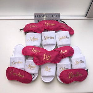 Slumber Party Eye Masks and Spa Slippers, Sleep Masks , Spa Party - Etsy UK