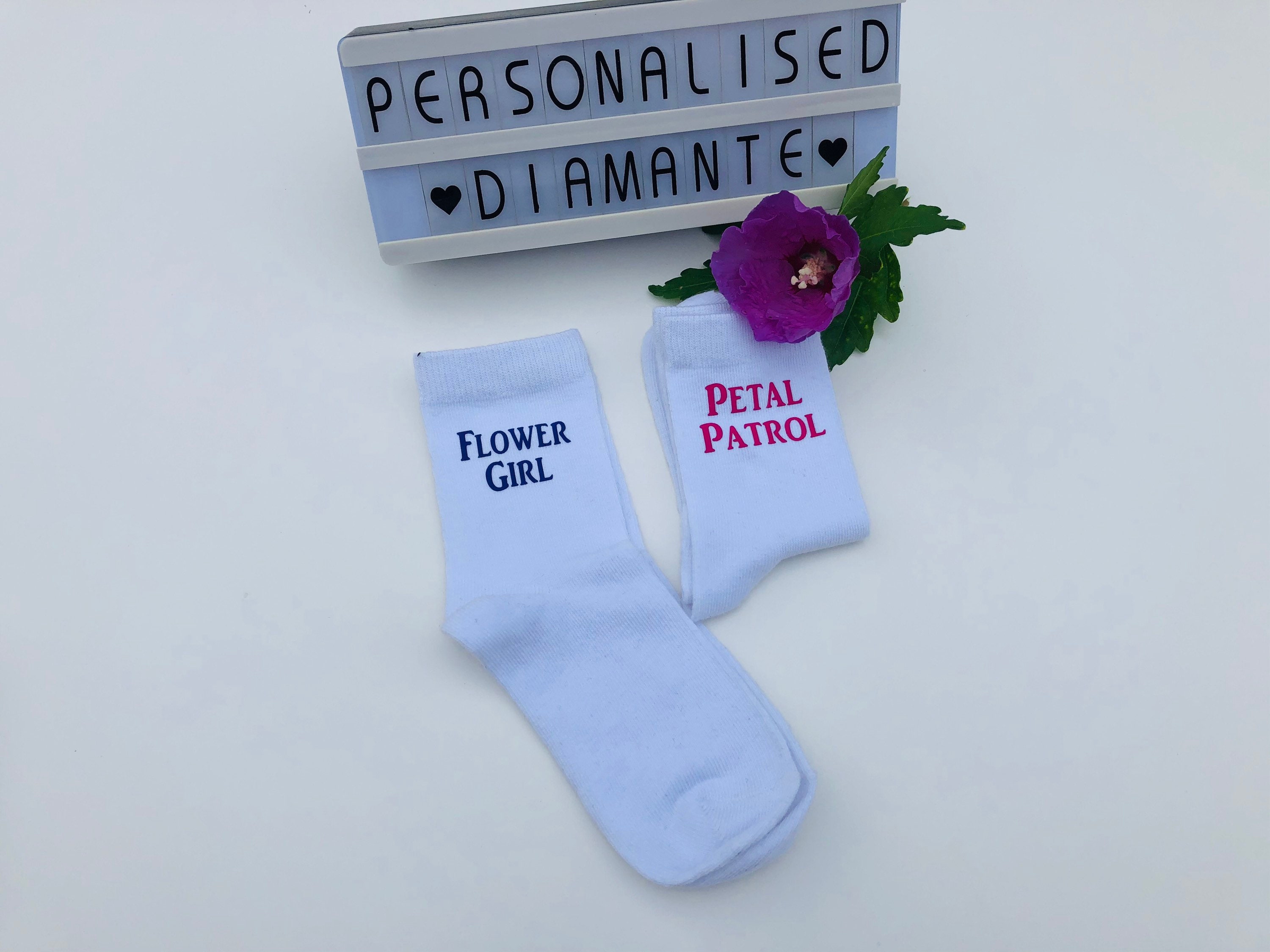 Flower Girl Socks Personalised Flower Girl Socks Flower Girl - Etsy UK