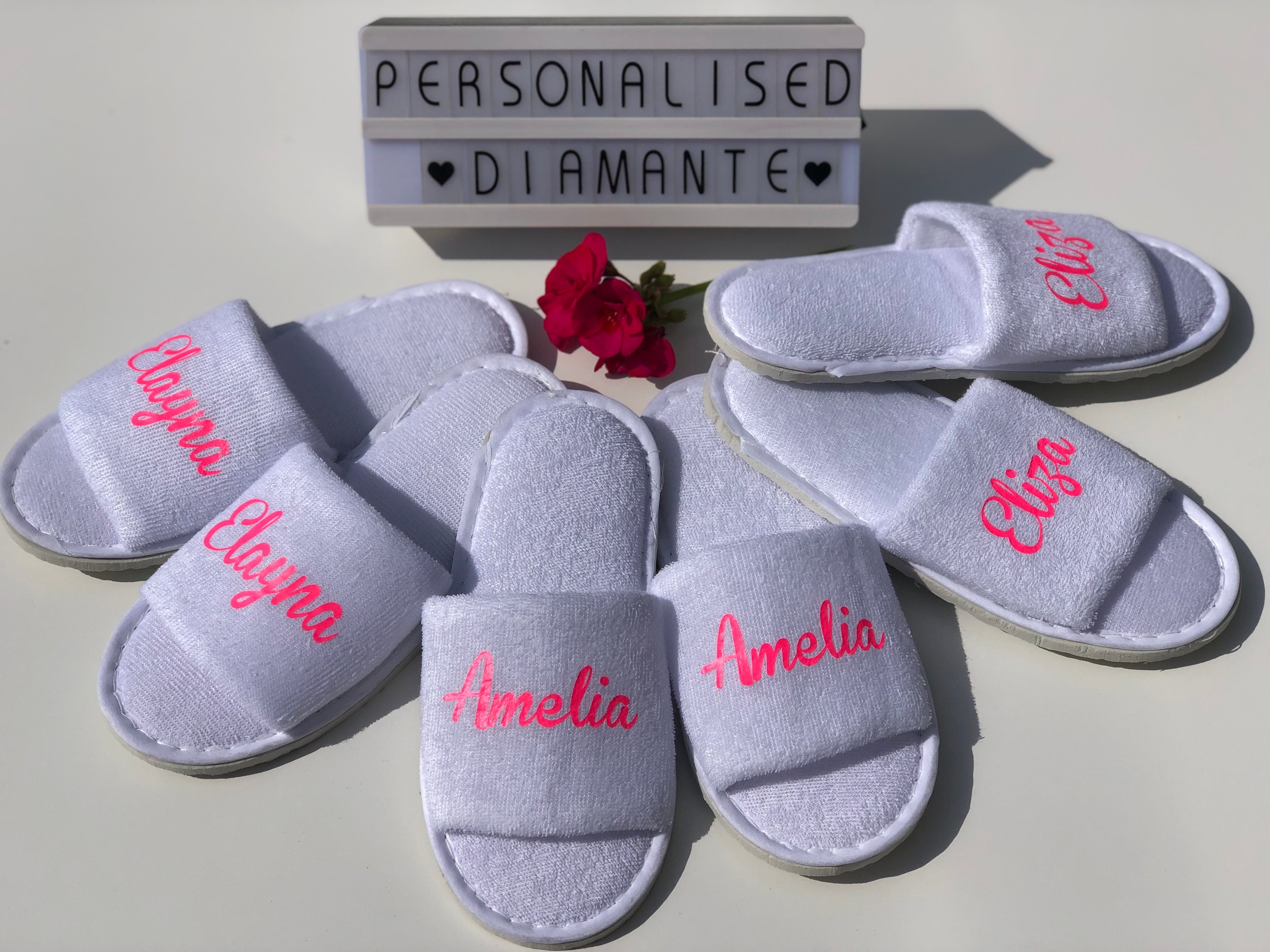 Personalised Sleepover Spa Slippers | Etsy UK