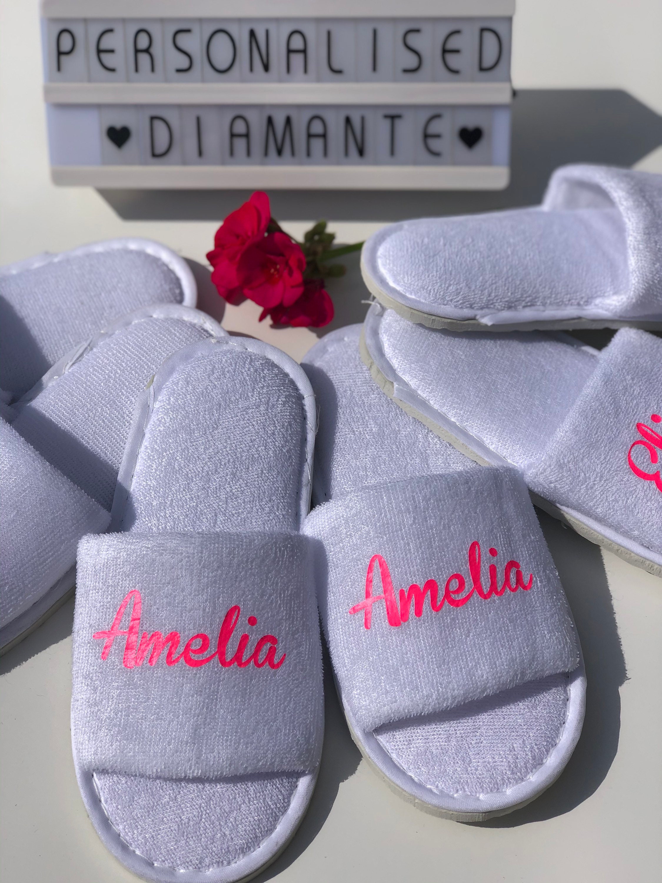 Personalised Sleepover Spa Slippers | Etsy UK
