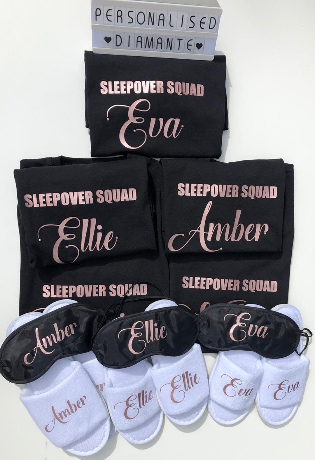Slumber Squad, Sleepover, Birthday Pamper Party T-shirt, Sleep Mask ...