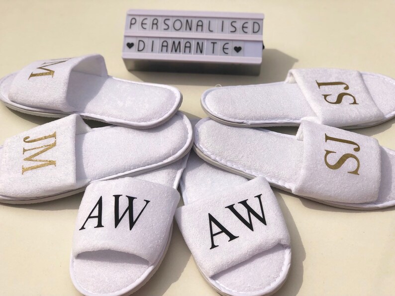Personalised Slippers Monogrammed Initials - Etsy UK