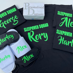 Sleepover Squad, Birthday T-shirt, Sleepover Gang, Sleep Mask, Spa ...