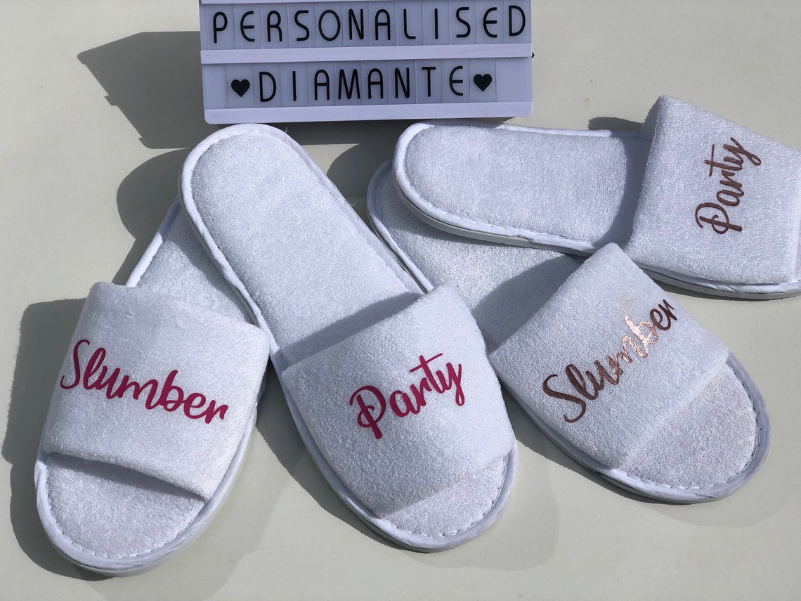 Personalised Sleepover Spa Slippers - Etsy
