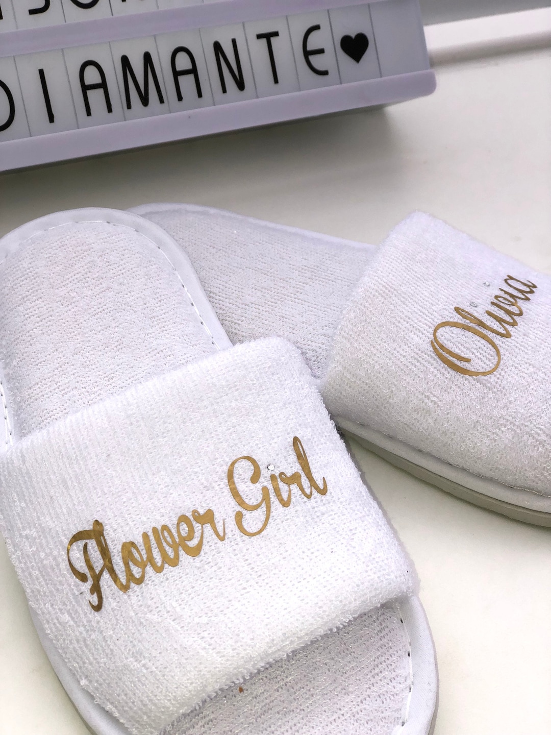 Flower Girl Slippers, Bridesmaid Slippers, Toddler Slippers ...