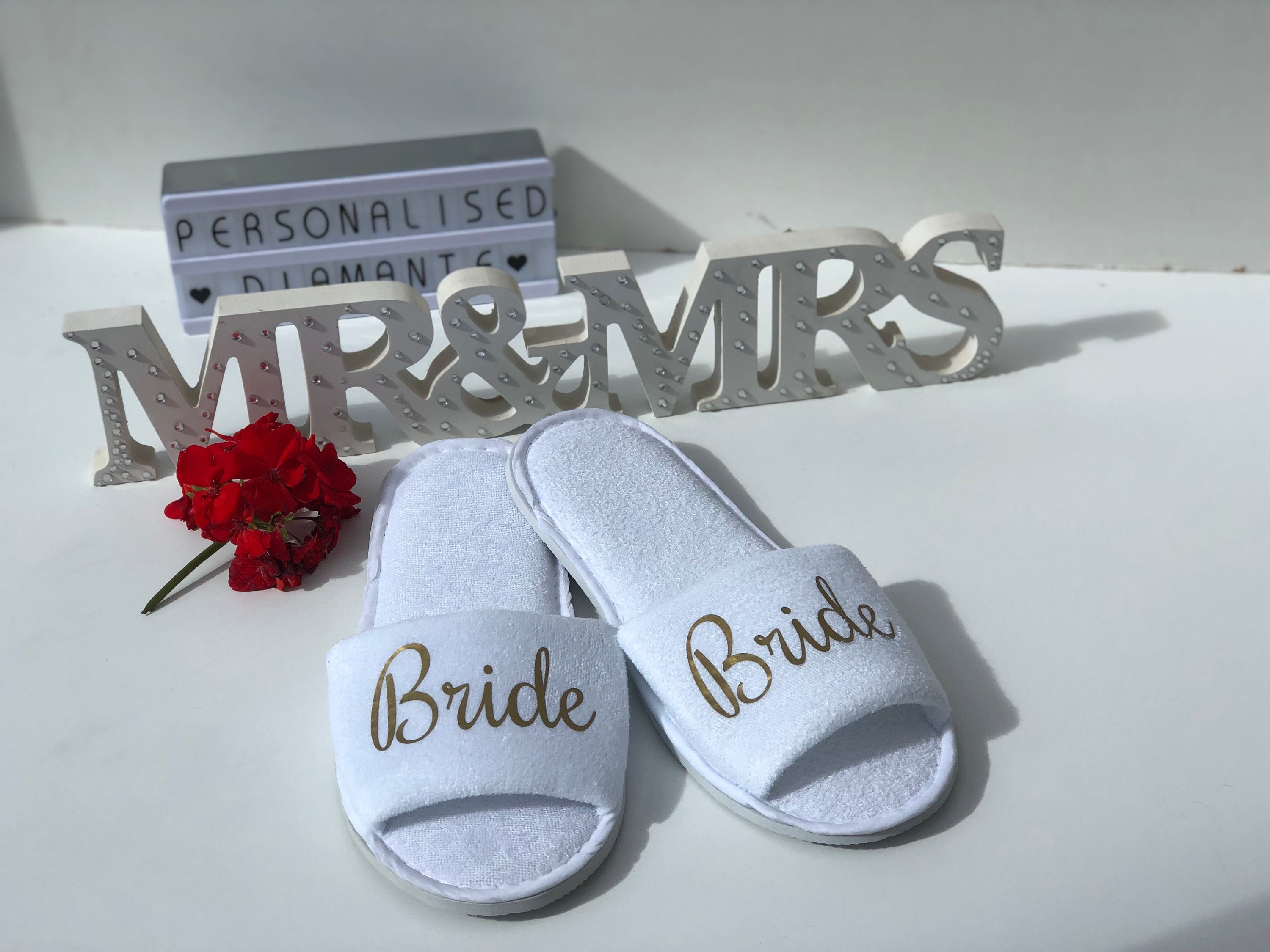 Bride and Groom Matching Slippers Set Bride and Groom Gift - Etsy