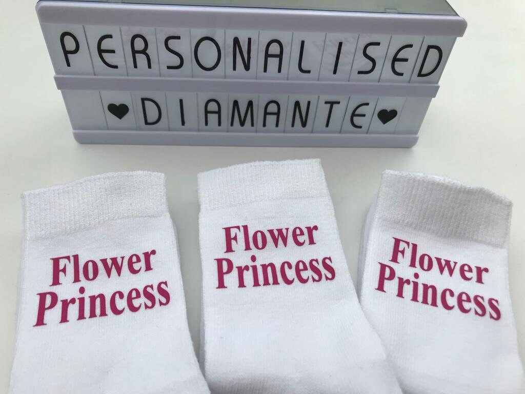 Flower Girl Socks Personalised Flower Girl Socks Flower Girl - Etsy UK
