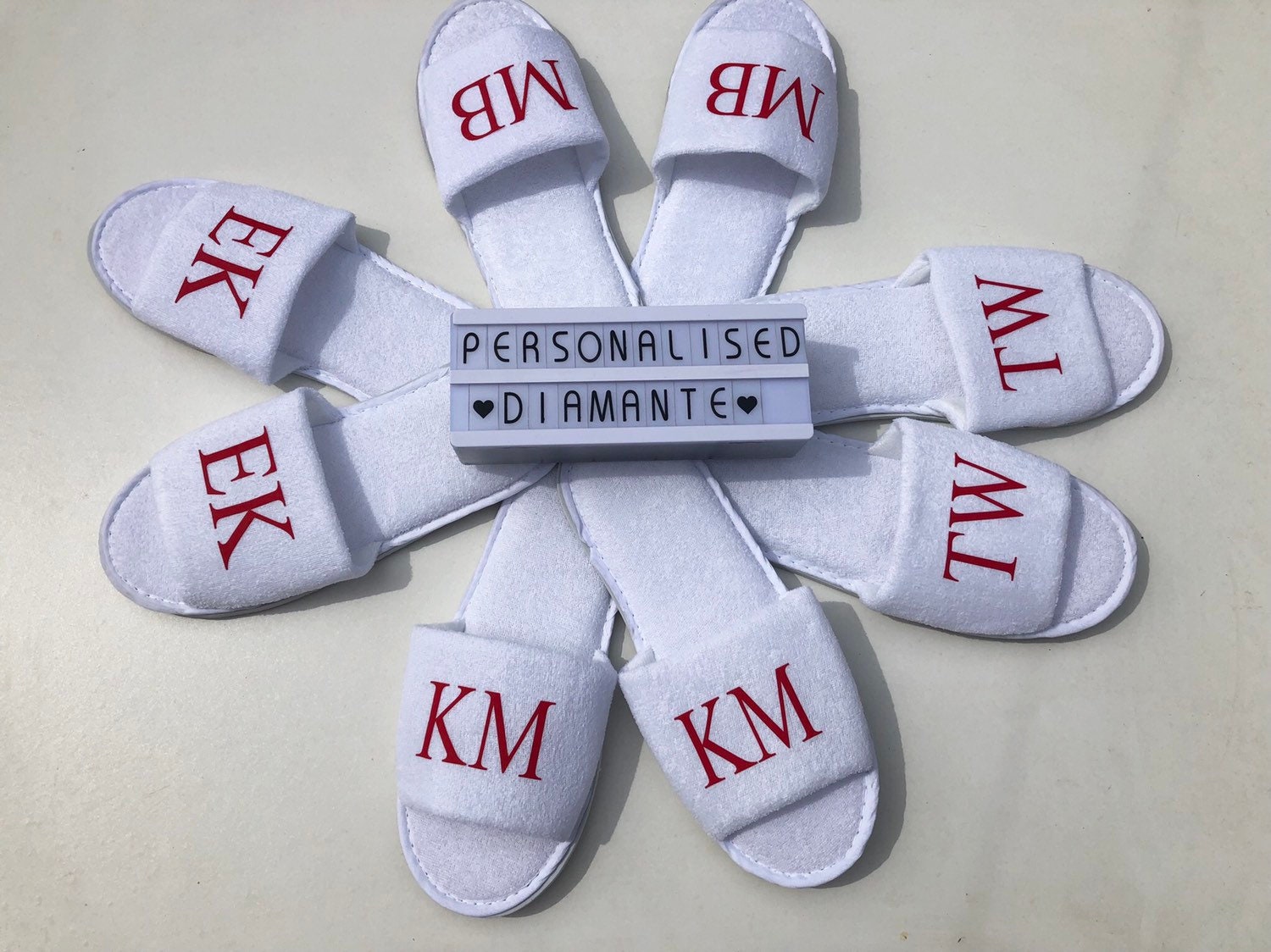 Personalised Slippers Monogrammed Initials - Etsy UK