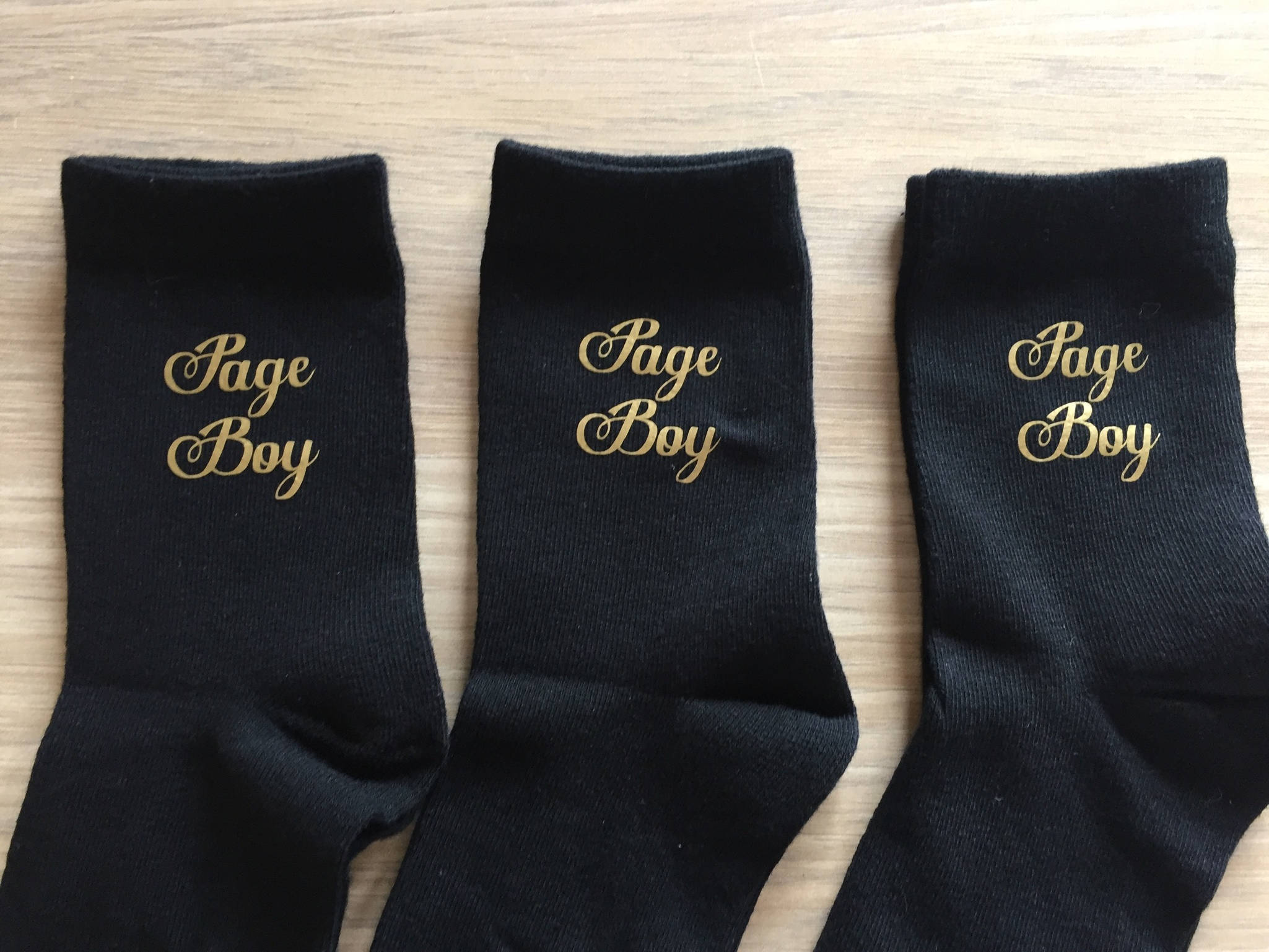 Page boy Black socks Black socks Personalised socks Brides | Etsy
