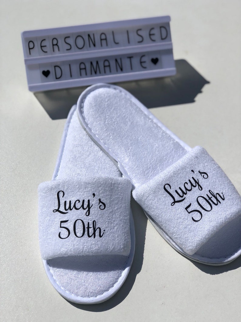 Personalised Birthday Girl Slippers 50th Birthday Slippers | Etsy UK