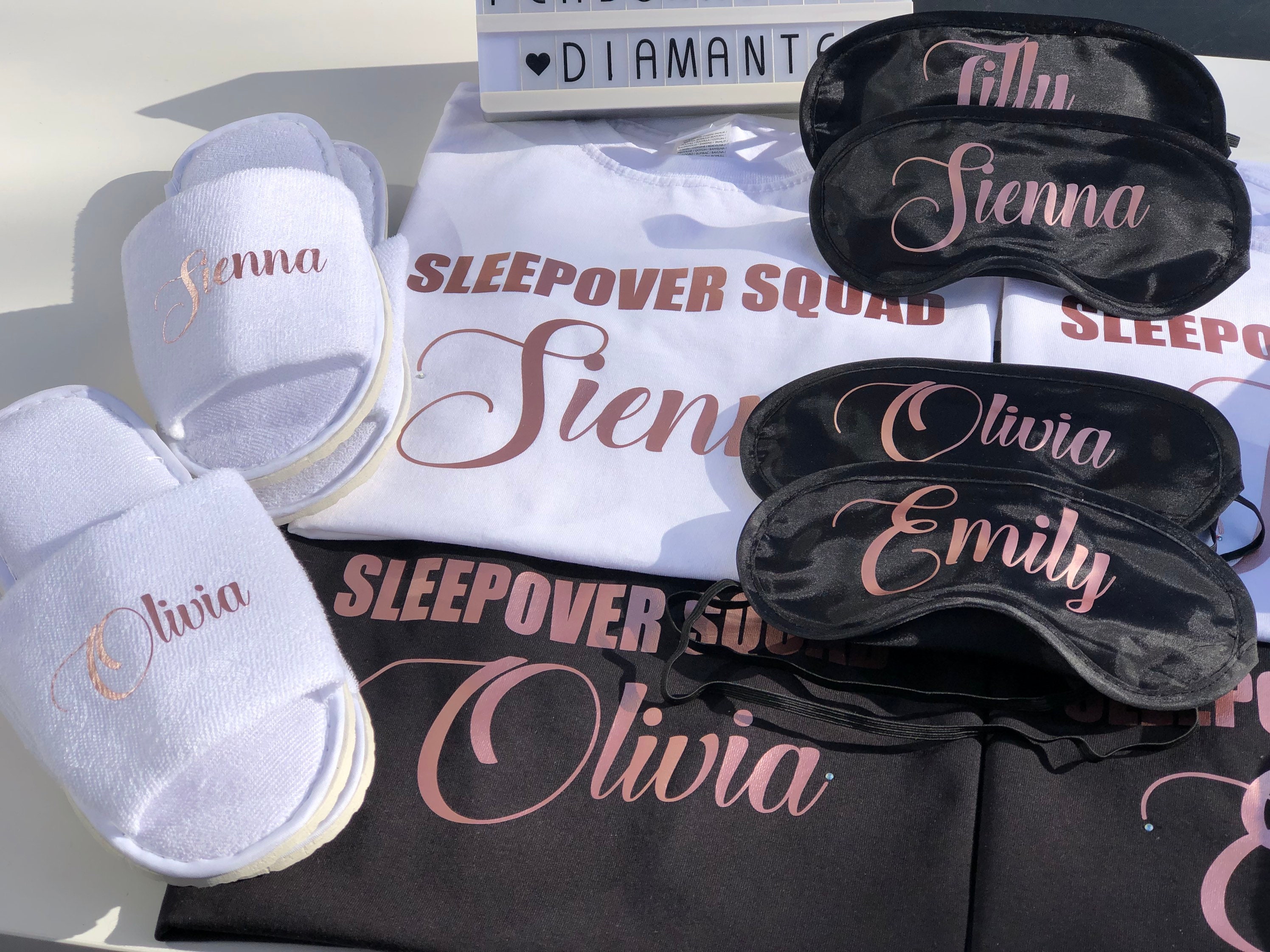 Sleepover Squad Personalised, Birthday Pamper Party T-shirt, Sleep Mask ...