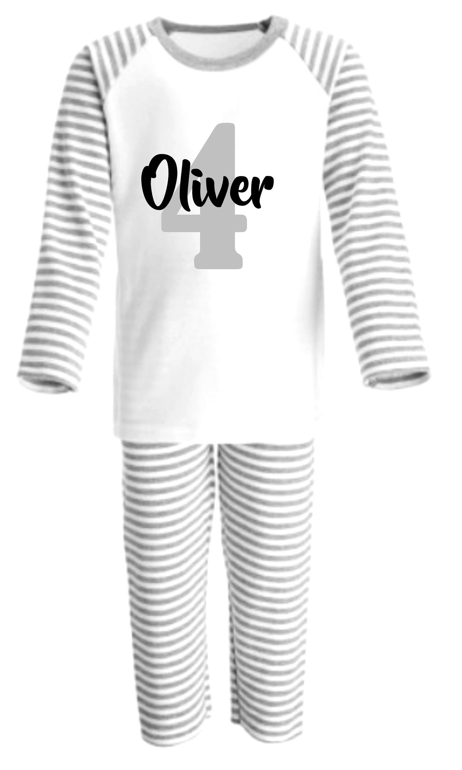 Personalised Kids Pyjamas Name Initial or Age 100% Cotton | Etsy
