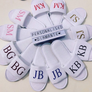 Personalised Slippers Monogrammed Initials - Etsy UK