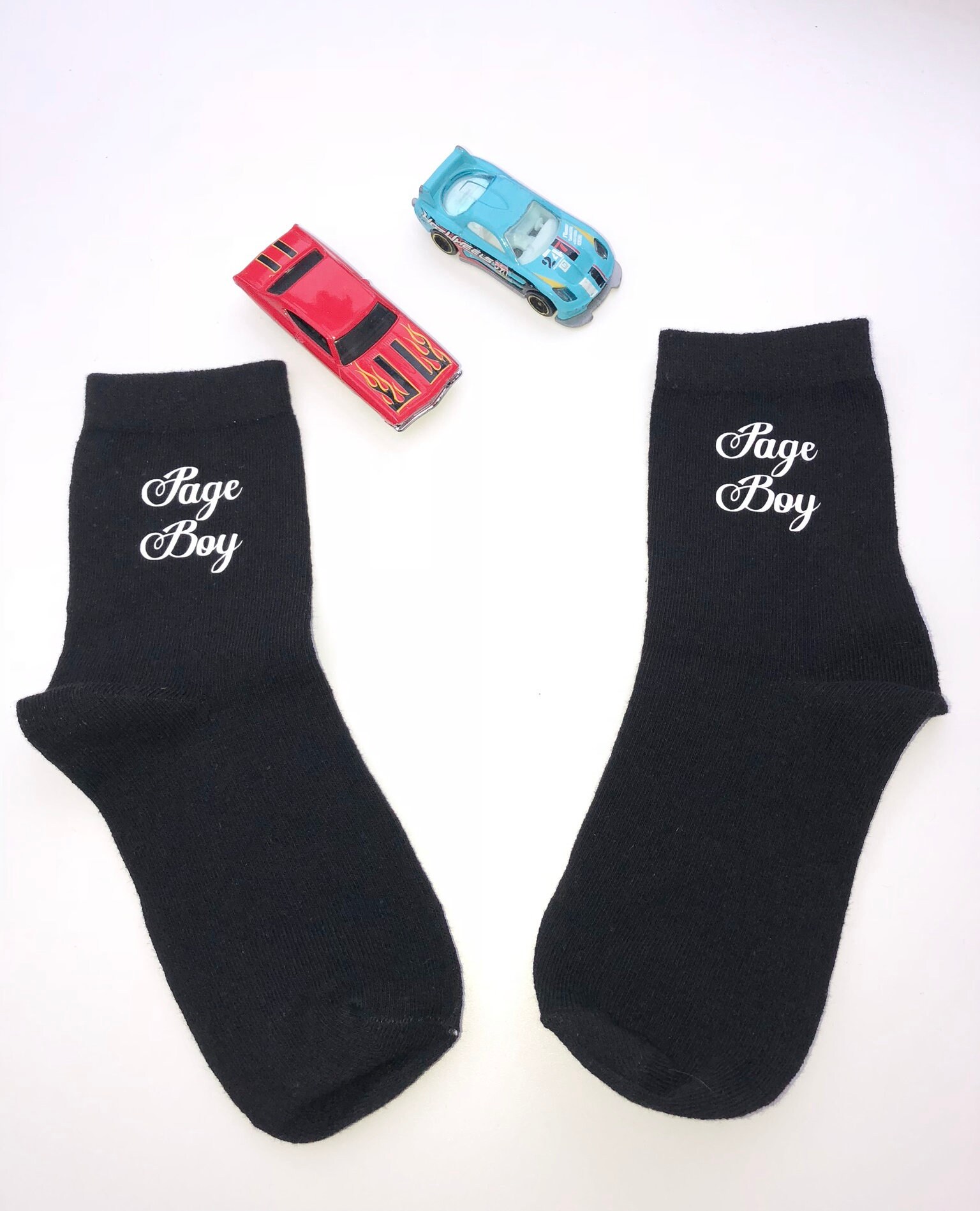 Page boy Black socks Black socks Personalised socks Brides | Etsy