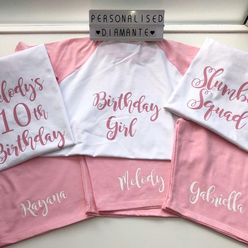 Personalised Sleepover Birthday Pamper Party T Shirt Sleep Etsy