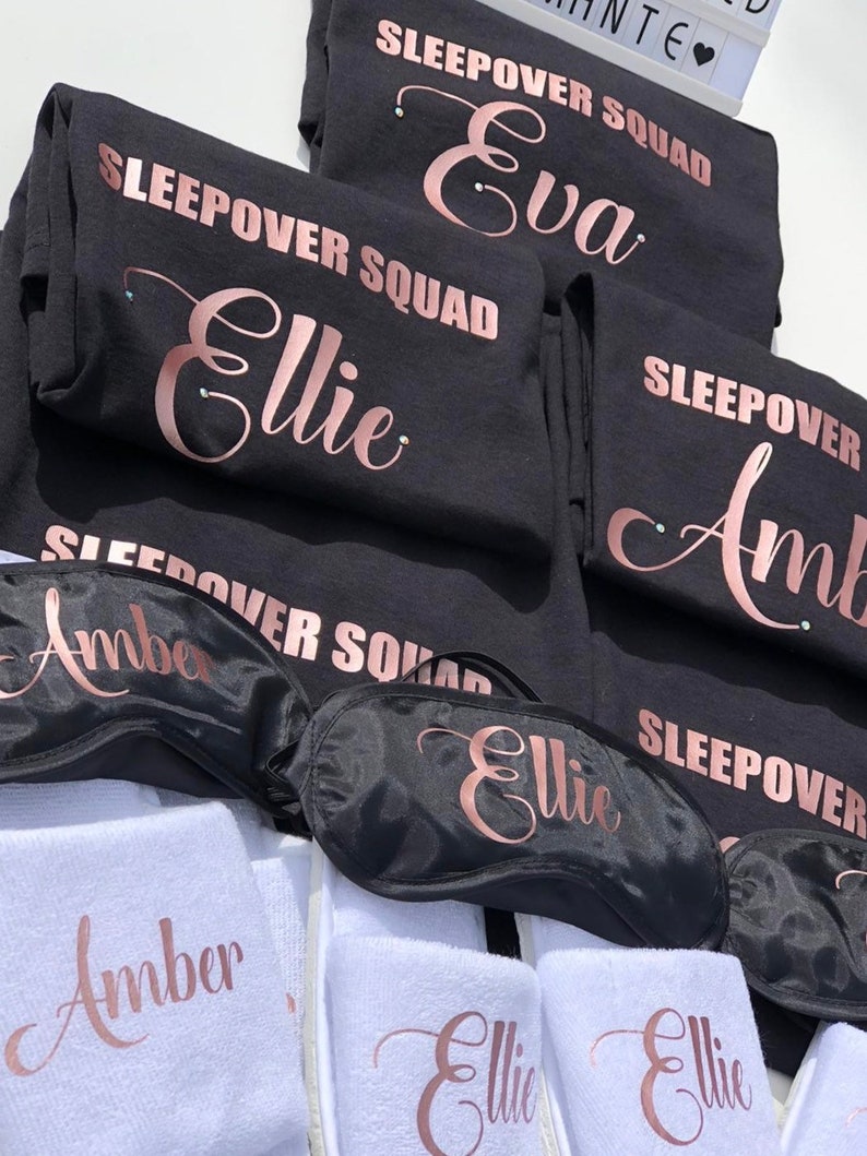 Slumber Squad Sleepover Birthday Pamper Party T Shirt Sleep Etsy
