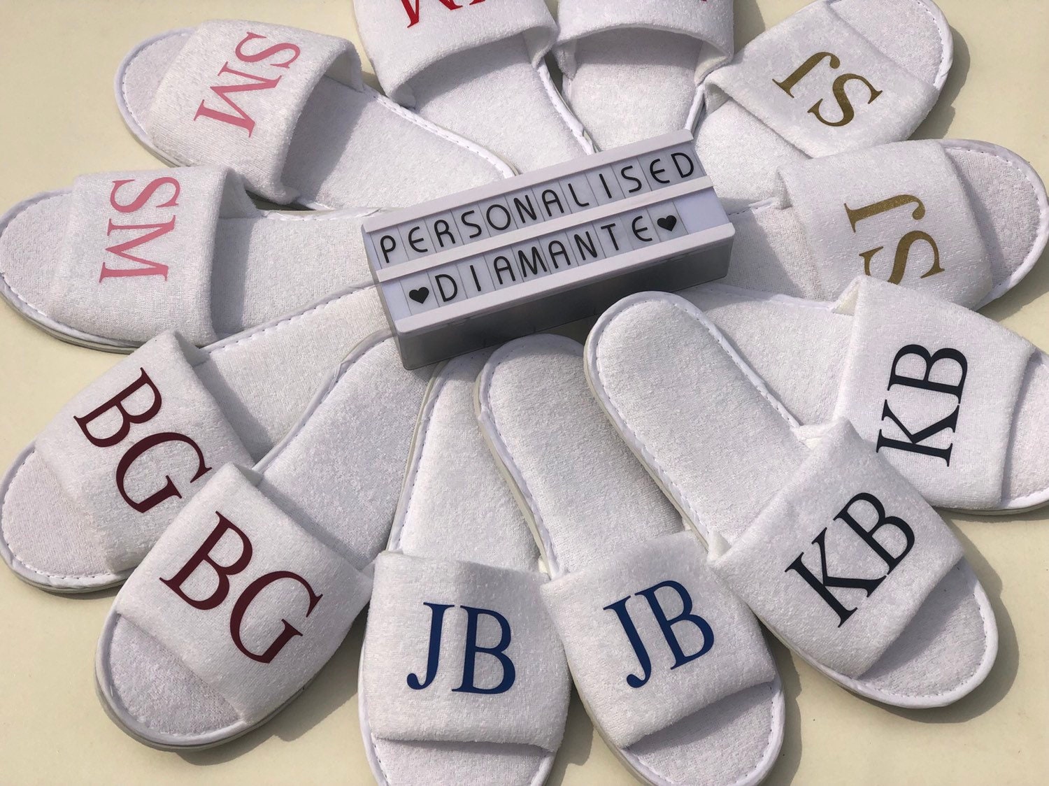 Personalised Slippers Monogrammed Initials - Etsy UK
