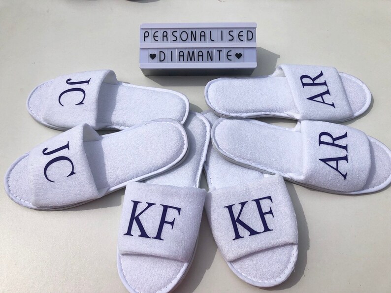 Personalised Slippers Monogrammed Initials - Etsy UK