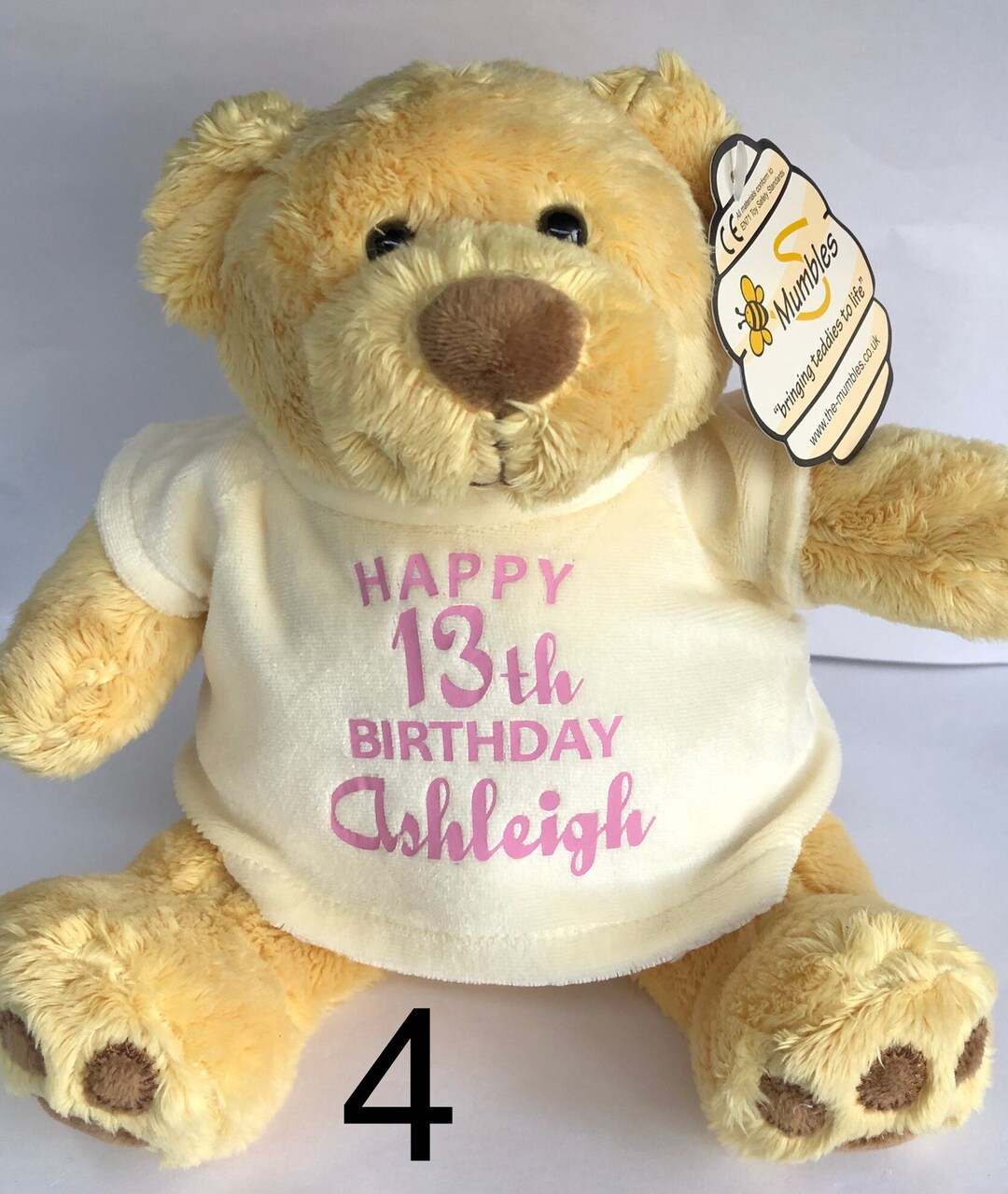 Personalised Birthday Mumbles Bear: Custom Age & Name Gift - Etsy