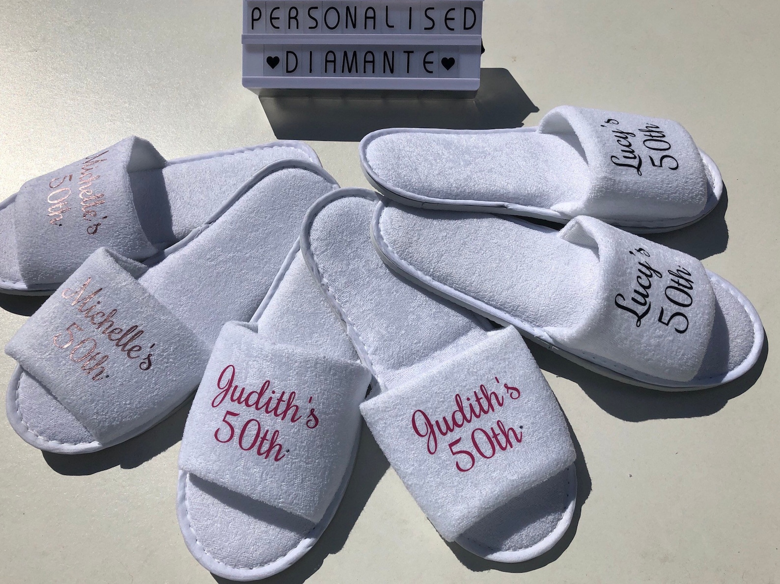 Personalised Birthday Girl Slippers 50th Birthday Slippers | Etsy UK