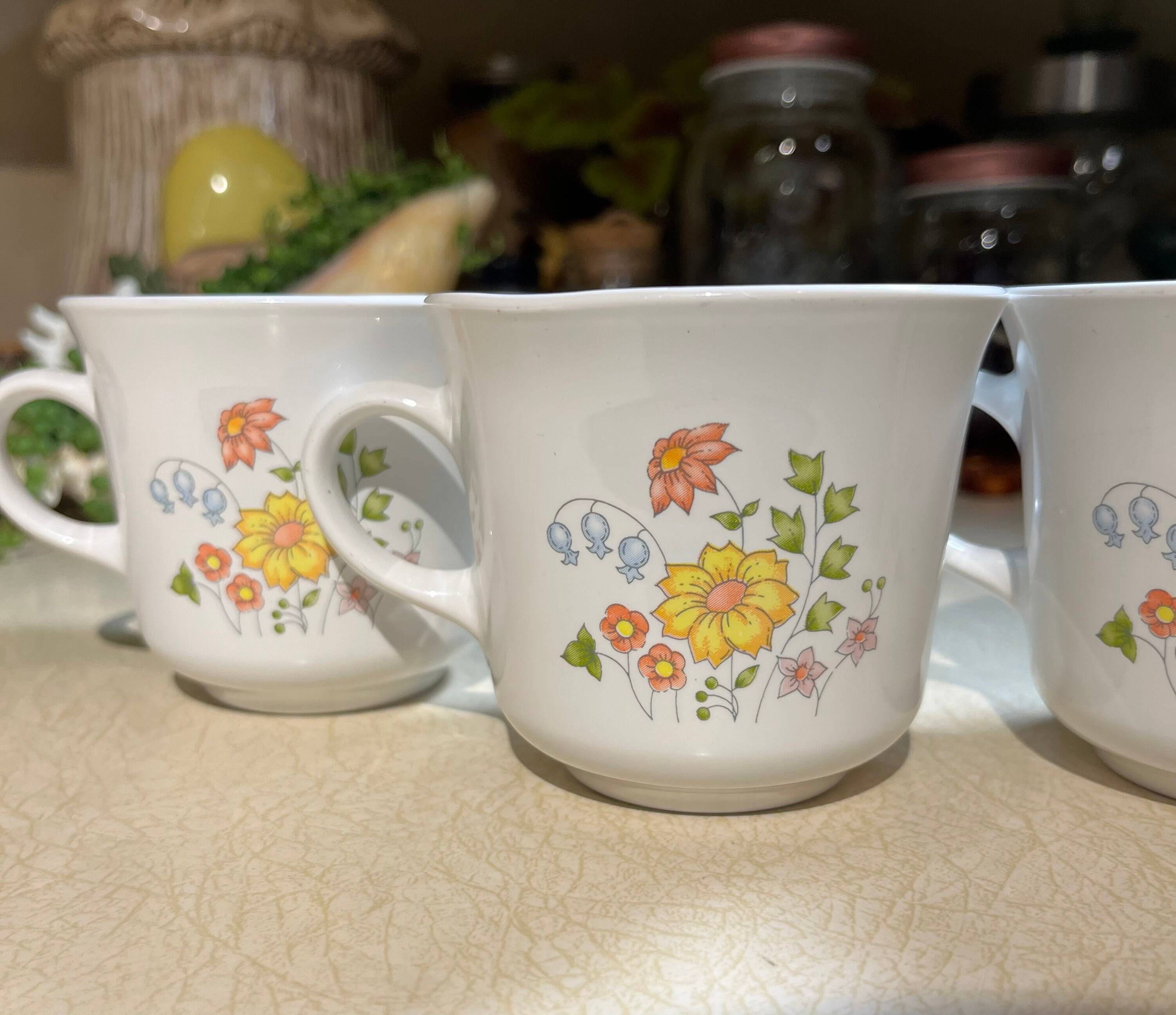 Vintage Spring Meadow Corning Cups Set of 4 - Etsy