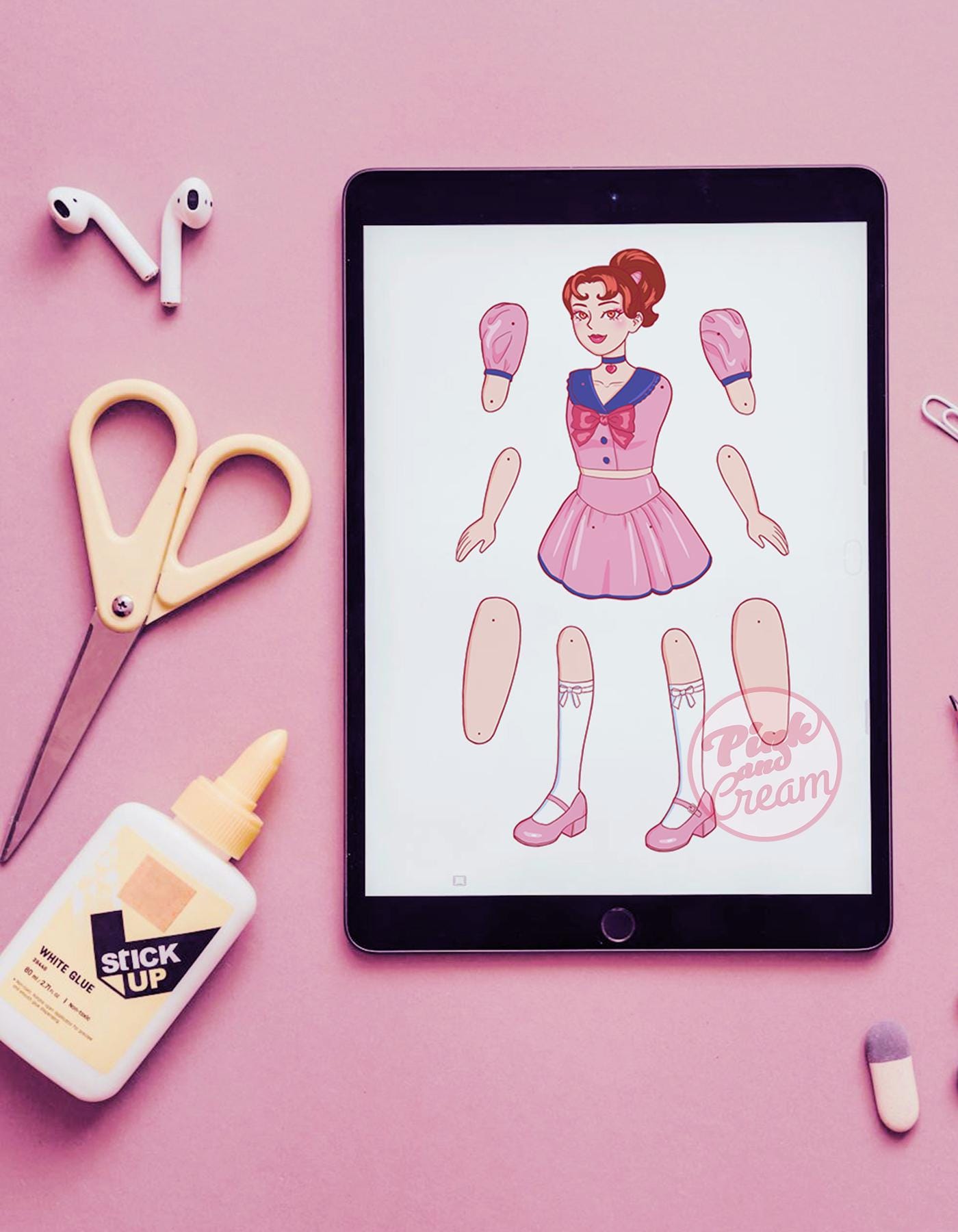 Printable paper doll Articulated paper doll korean paper doll Kpop ...