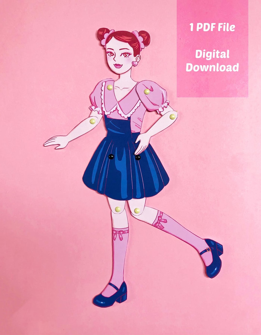 Printable Paper Doll Articulated Paper Doll Korean Paper Doll Kpop ...