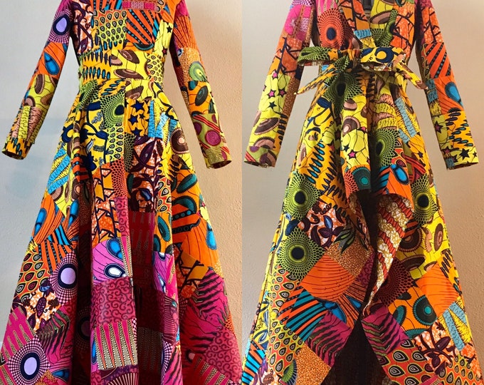 Free Shipping Peplum Ankara Dress With Butterfly Sleeves Dashiki Dress Etsy