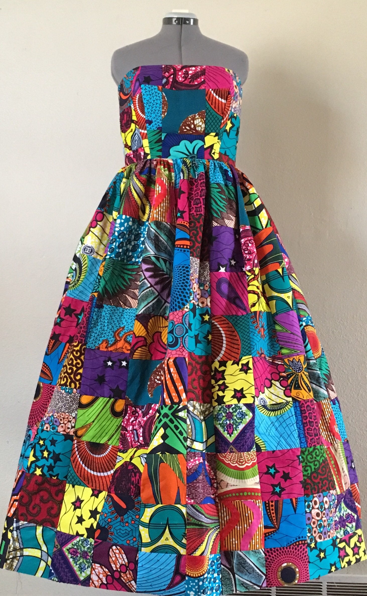 Straight Top Sleeveless Halter Patchwork African Wax Print | Etsy